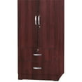 Pemberly Row Wood 2-Door Wardrobe Armoire with 2-Drawers Mahogany ...