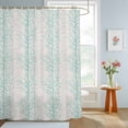 Bathroom Shower Curtain Abstract Teal Grey Tree Branch Waterproof ...