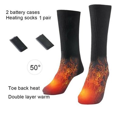 3 Pairs Men's Winter Thermal Heated Wool Socks, Warm Work Foot Warmer ...