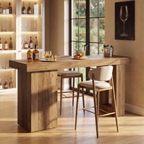 63-Inch Counter Height Bar Table, Long Home Pub Table with Sturdy ...