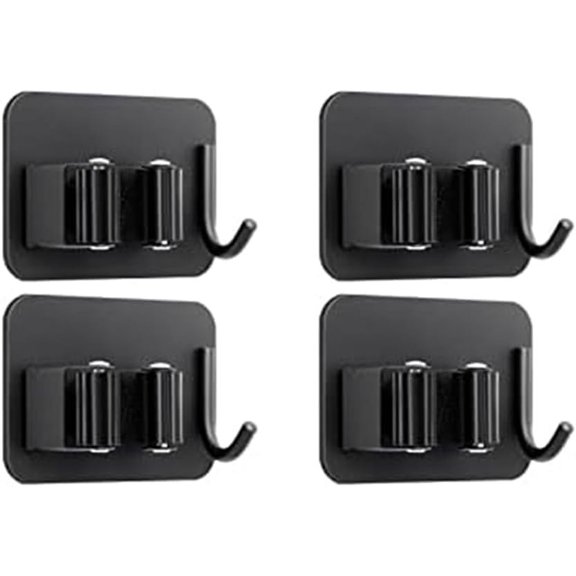 4 Pack Broom Holder Wall Mount Mop Grippers No Drilling Self Adhesive ...