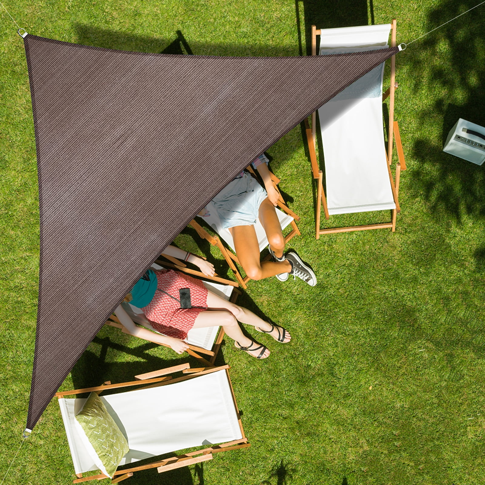 LOVE STORY Custom Size 5'x5'x7.1' Brown Sun Shade Sail Right Triangle ...