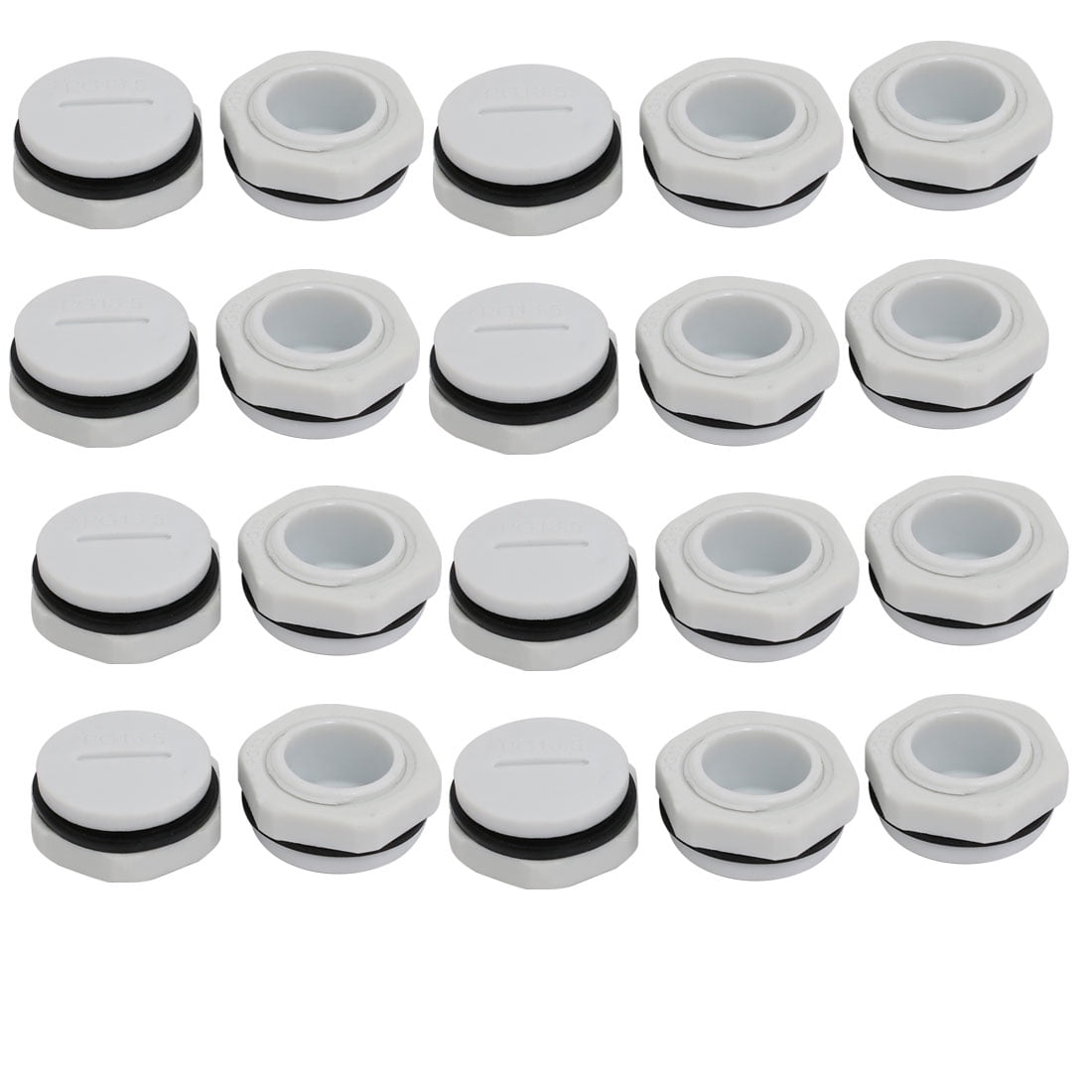 PG13.5 Nylon Male Threaded Cable Gland Screw End Cap Cover Gray 10pcs ...