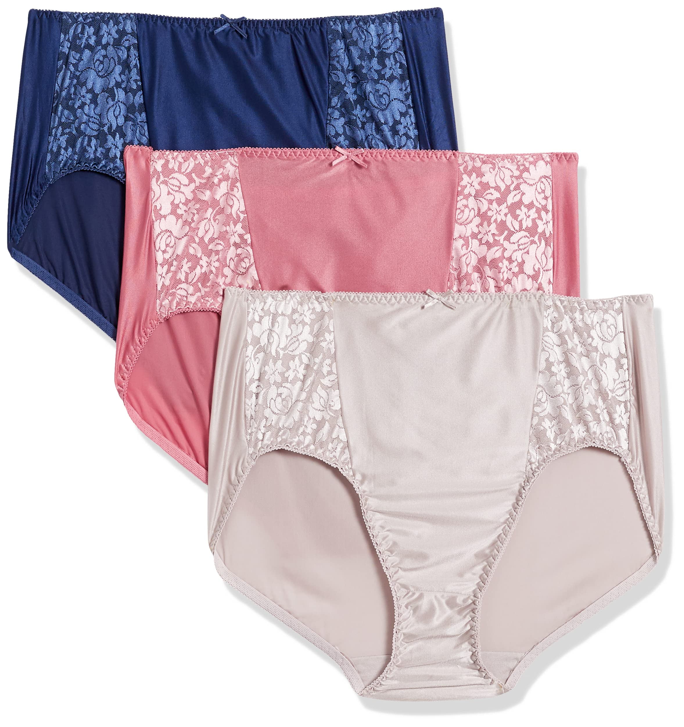 Women's Bali DFDBH3 Double Support Hi Cut Brief Panty - 3 Pack (Gloss ...