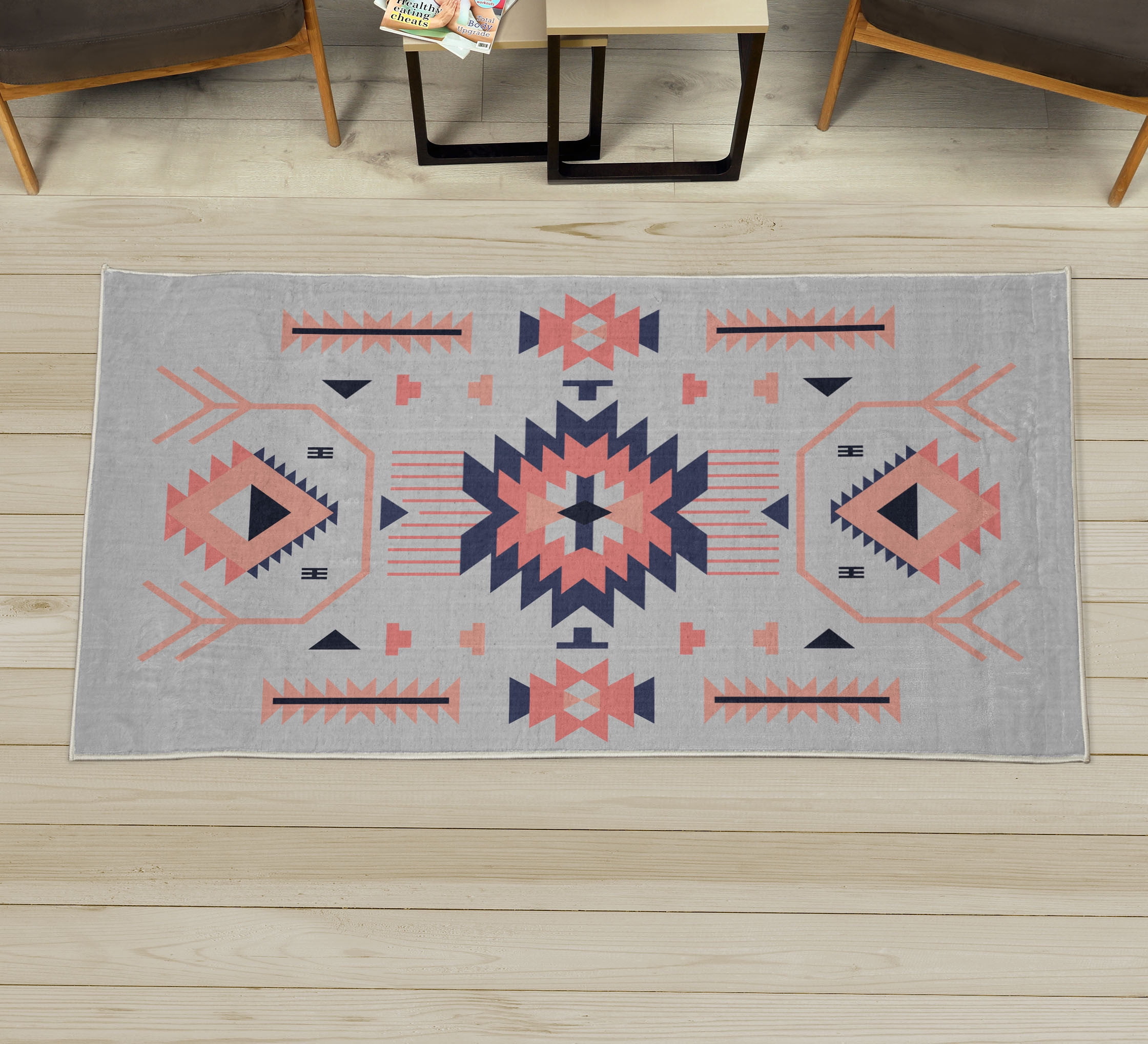 Southwestern Decorative Rug, Ethnic Illustration of a Zigzags Design ...