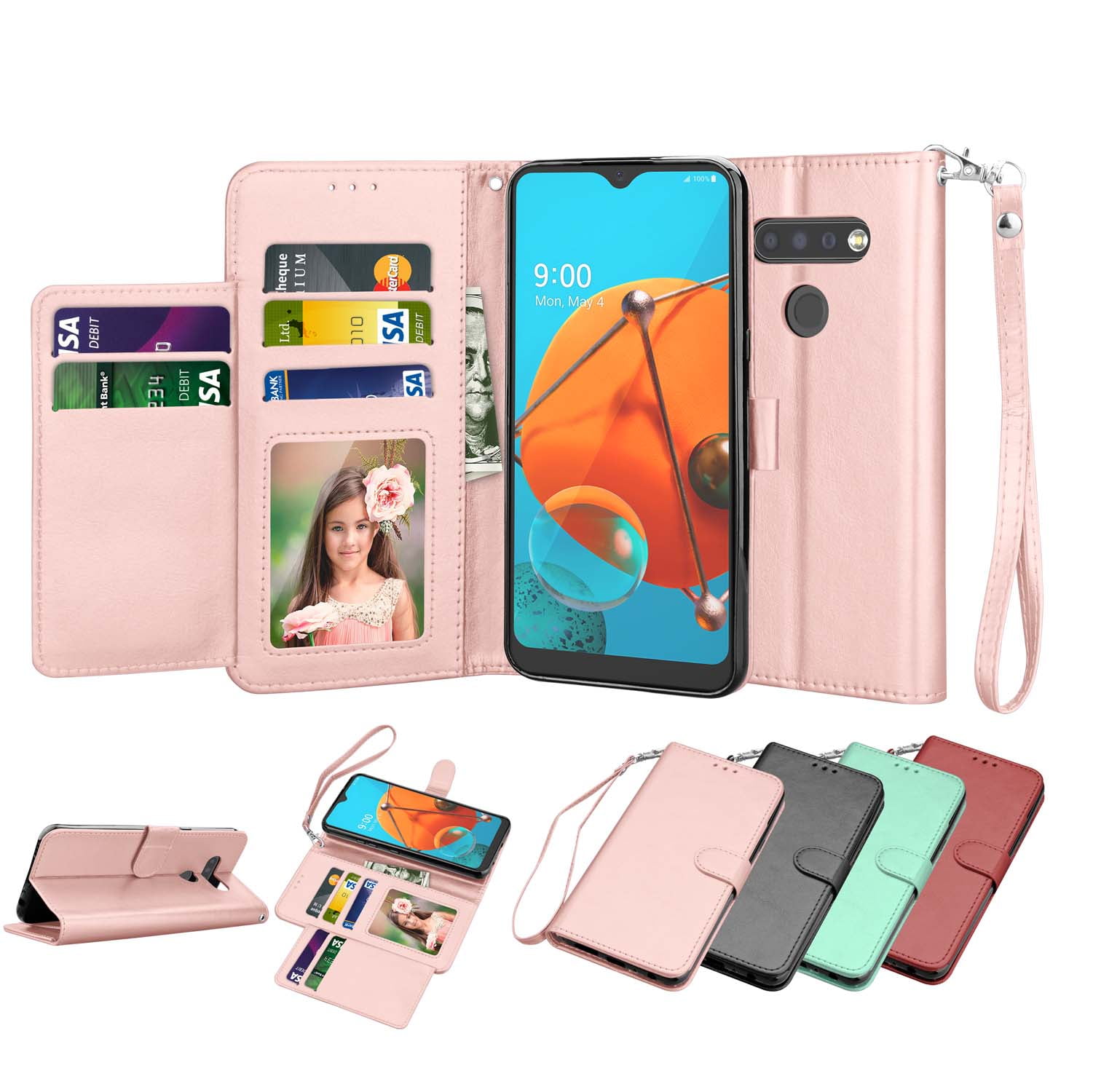 LG K51 / LG Q51 Wallet Case, LG Reflect PU Leather Cases, Tekcoo ID ...