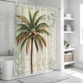 Boho Palm Tree Bathroom Shower Curtains with 12 Hooks Polyester ...