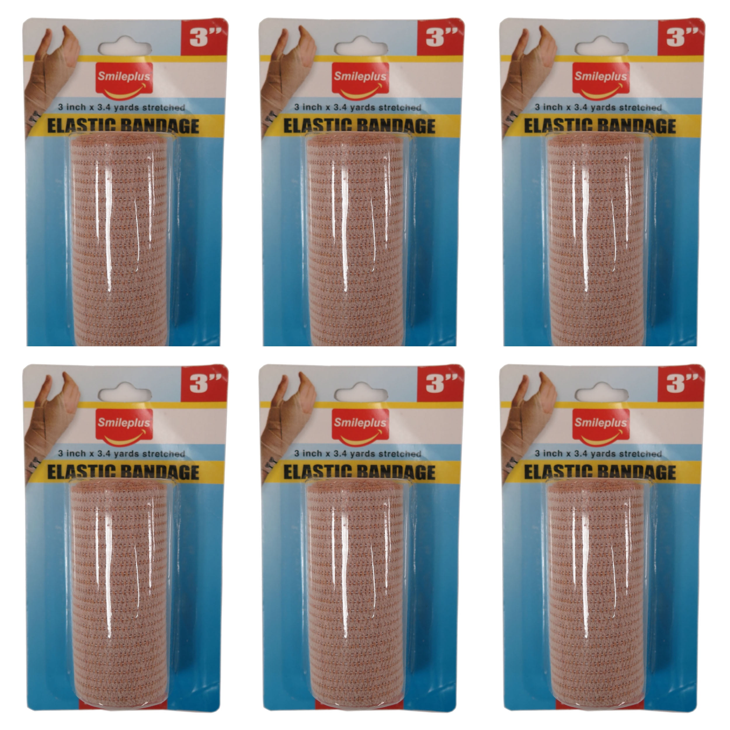 Smileplus Elastic Support & Compression Strain Sprain Bandge 3"x3.4 ...