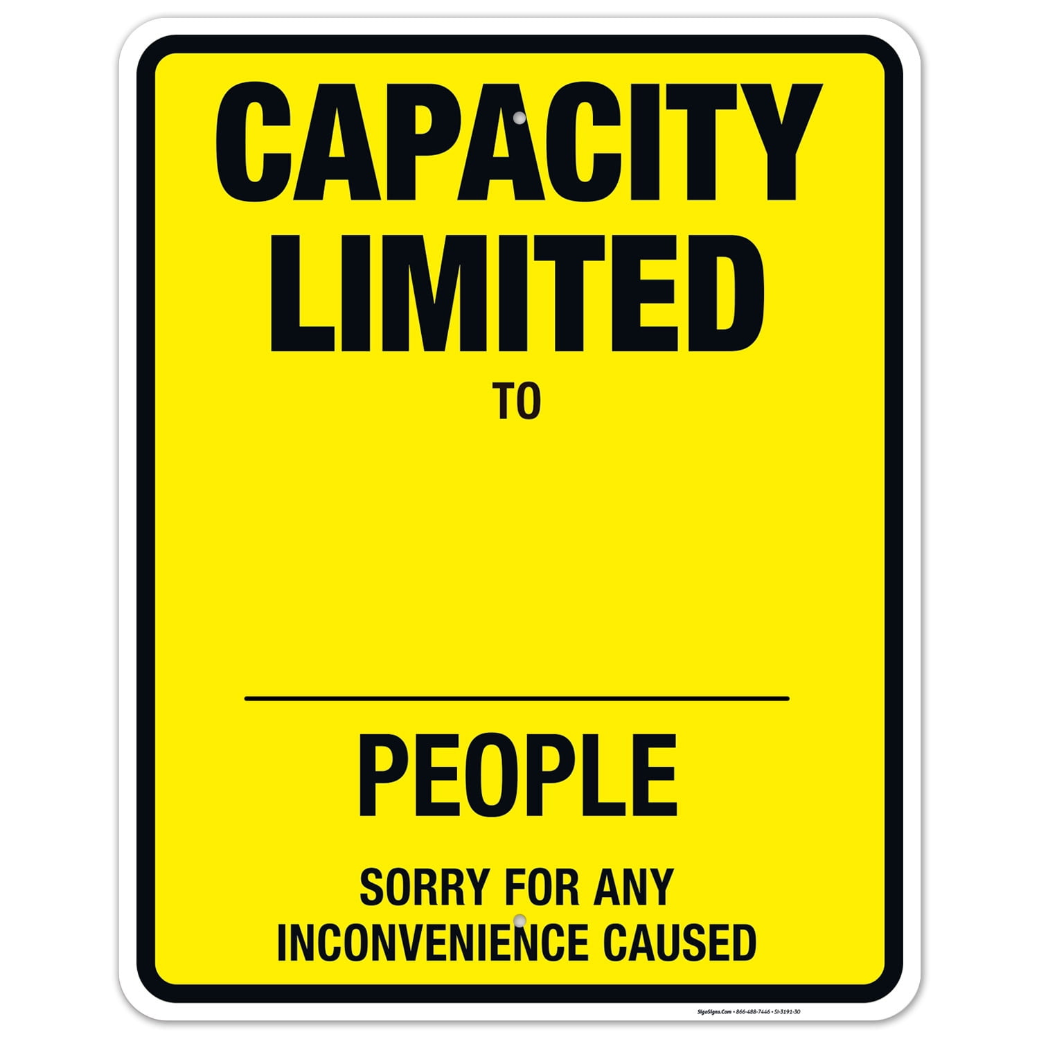 Capacity Limited Social Distancing Sign, 24x30 Aluminum - Walmart.com