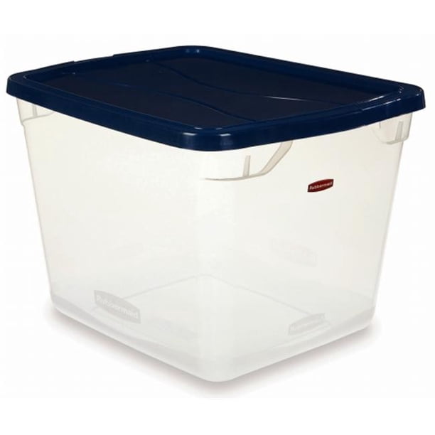 Rubbermaid 30 Quart Clever Store Non Latching Storage Bin FG3Q2700CLRCB ...