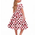 Dianli Valentine's Day Girls Printed V-Neck Dress Folded Collar Short ...