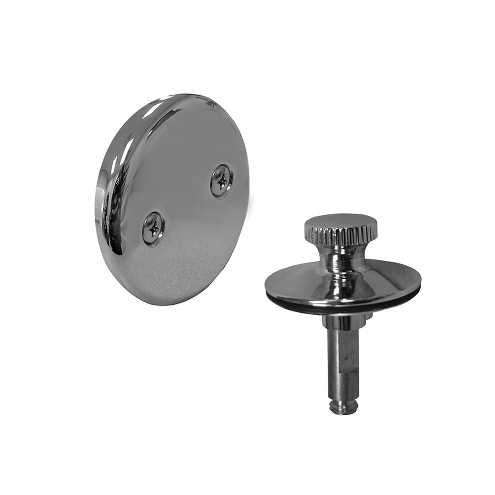 Two-Hole Overflow Plate Trim Kit with Chrome Plated Lift and Turn ...