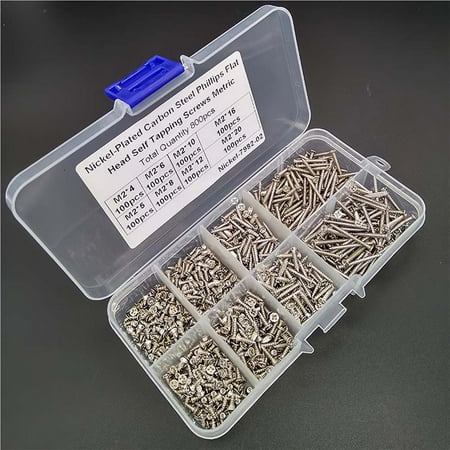 800pcs Countersunk Head Self Tapping Screws Nail Set Durable Thread ...