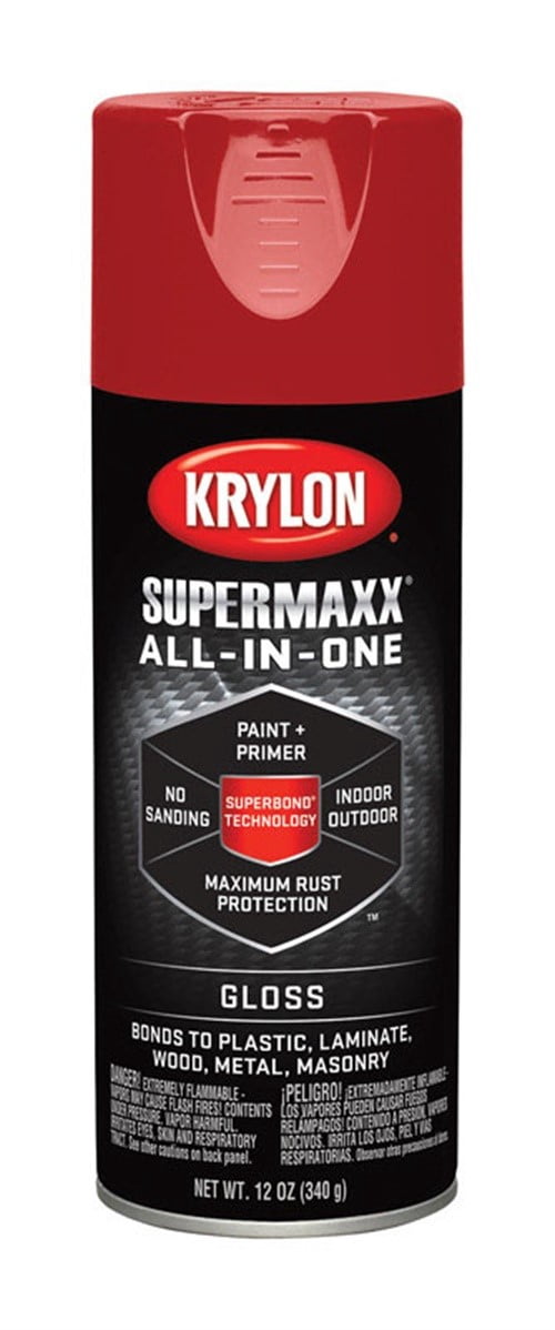Krylon 8954 12 Oz Cherry Red Gloss SuperMAXX™ Multi Purpose Aerosol ...