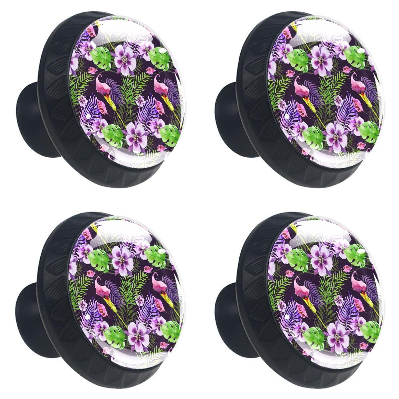 4 Pcs Flower Summer Tropical Knobs for Kitchen Cabinet Cupboard Dresser ...