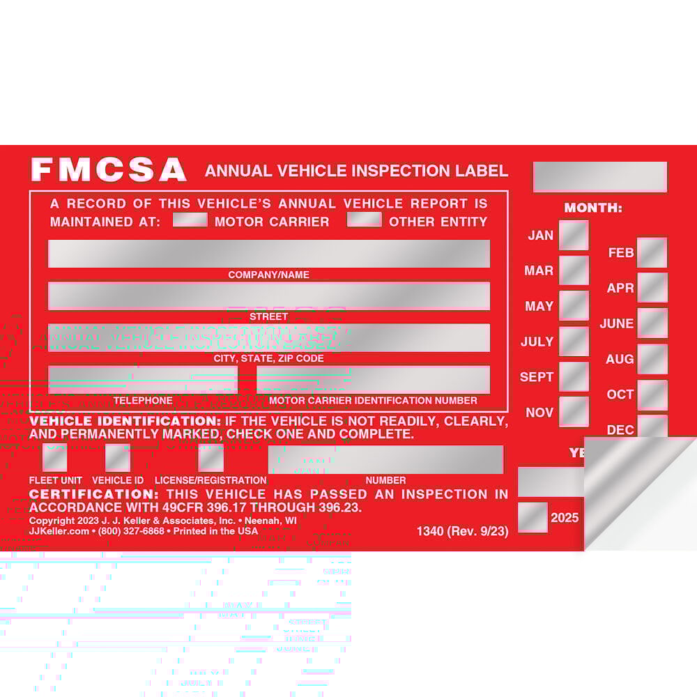 Annual Vehicle Inspection Label with Punch Boxes 20-pk. - 6" x 3.5 ...