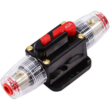 DC 12V 40A Car Audio Inline Circuit Breaker Fuse with Manual Reset for ...