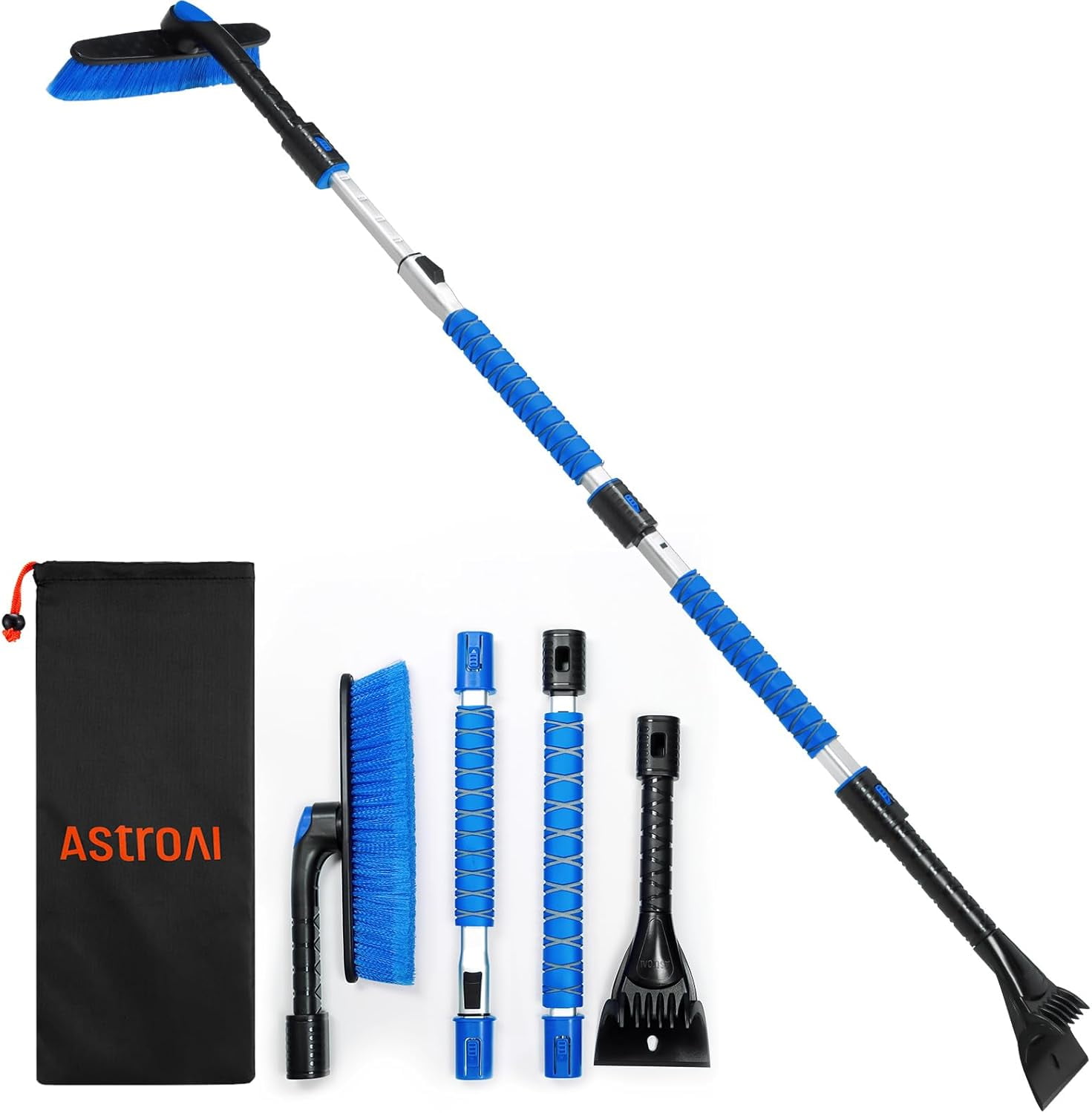 AstroAI 62.4" Ice Scraper and Extendable Snow Scraper, Snow Brush for ...