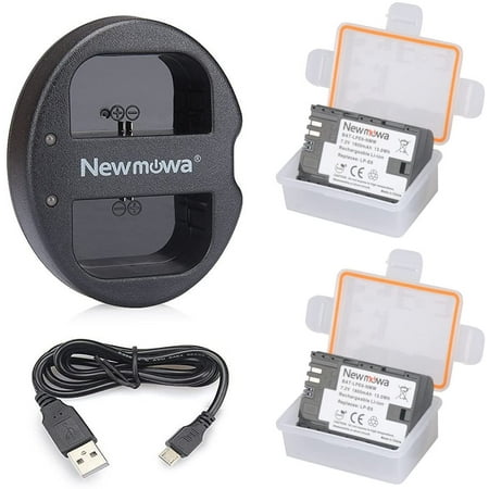 Newmowa LP-E6 LP-E6N Replacement Battery (2 pack) and Dual USB Charger for Canon LP-E6, LP-E6N ...