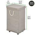 mDesign Large Polyester Rolling Laundry Hamper with Wheels, Lid ...