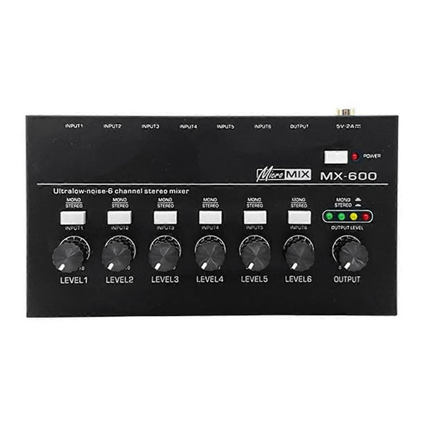 MX600 Ultra Low-Noise 6-Channel Line Mixer Stereo/Single Track Switch ...