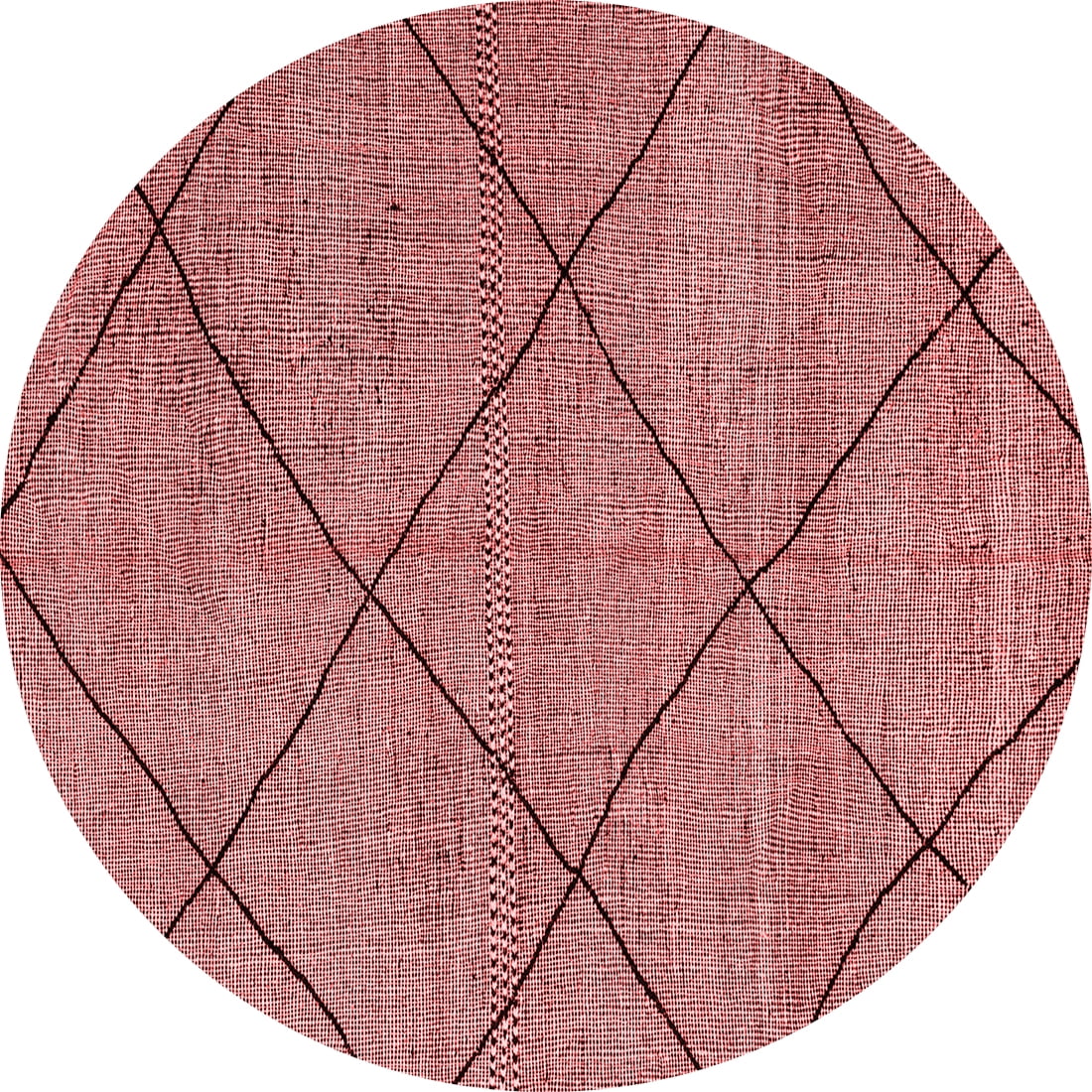 Ahgly Company Indoor Round Solid Red Modern Area Rugs, 6' Round ...