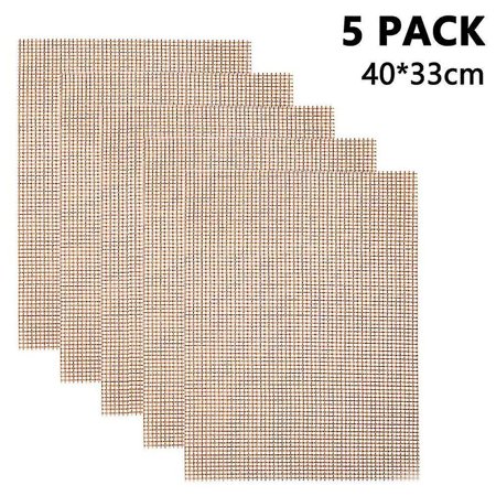 5pcs Bbq Grill Mesh Mat Non Stick Barbecue Net Pad Heat Resistance Grid ...