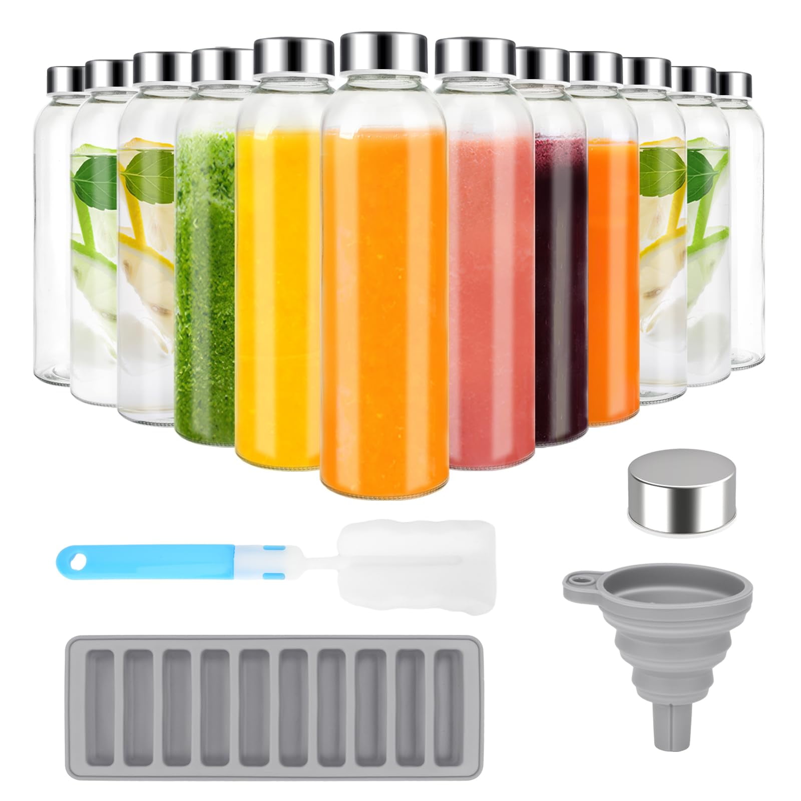 Botellas de agua de vidrio Zukro 540 ml con tapa de acero inoxidable ...