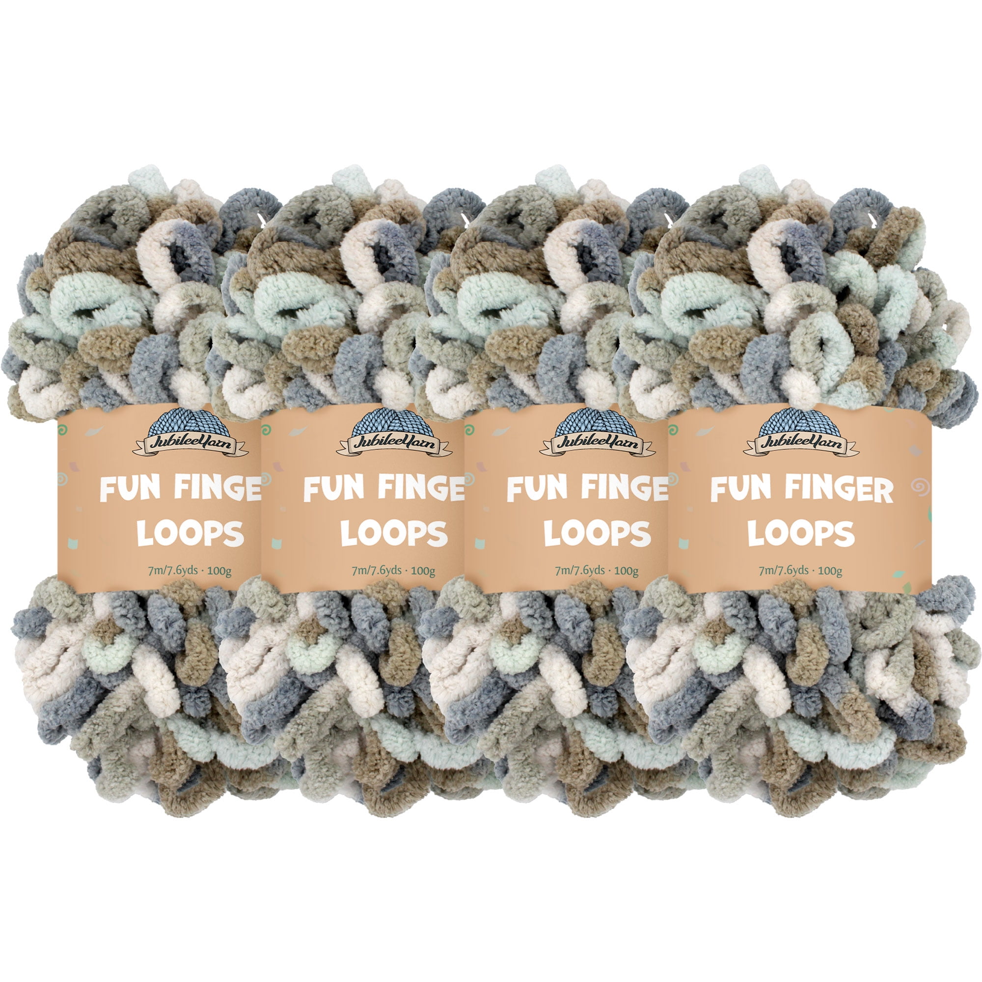 JubileeYarn Fun Finger Loops Yarn - Polyester Jumbo Loop Yarn - 100g ...