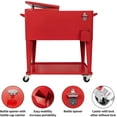 FreeLung Portable Rolling Cooler Cart with Wheels, 80QT Outdoor, Patio ...