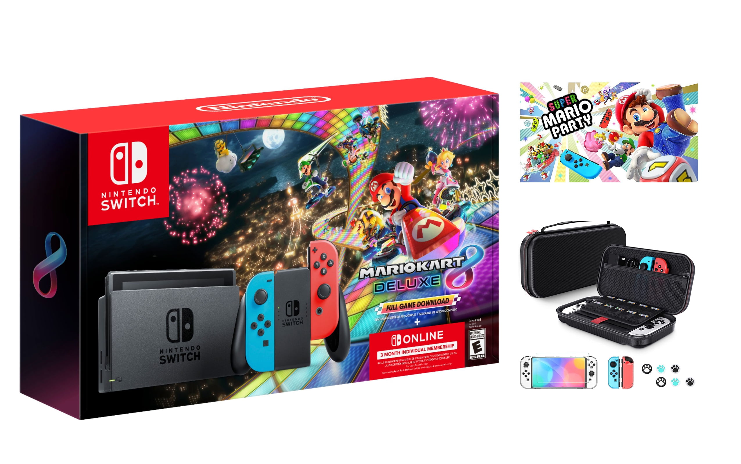 Nintendo Switch Neon JoyCons Mario Kart 8 Game, 32GB Internal Storage ...