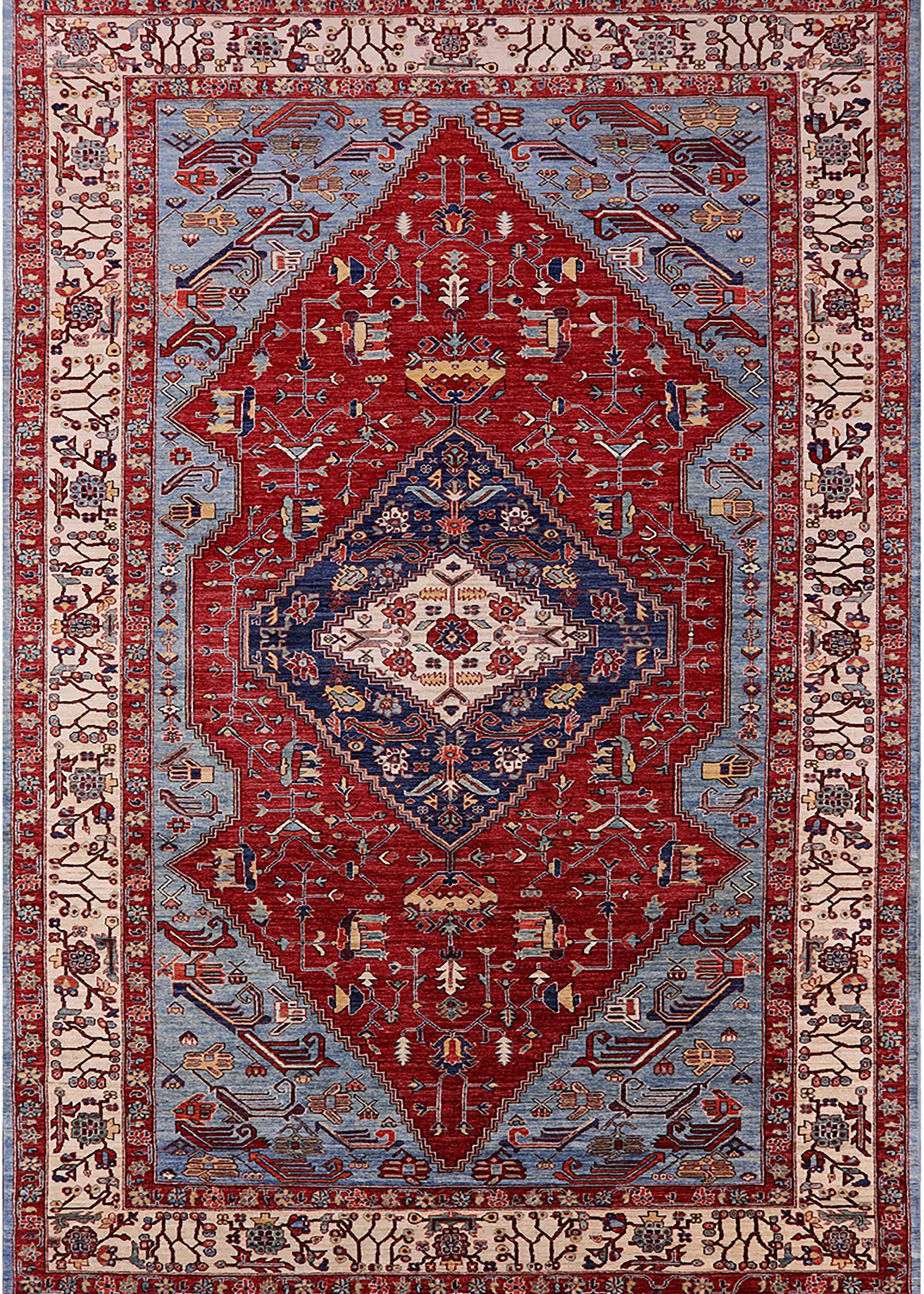 Ahgly Company Indoor Rectangle Mid-Century Modern Cranberry Red Persian ...