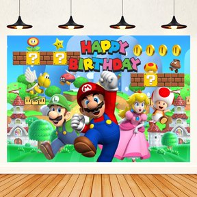 Mario Backdrop,Mario Birthday Party Banner Background for Photography ...