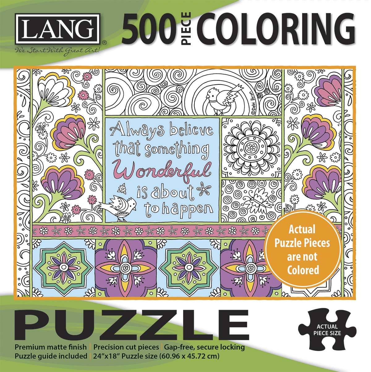 LANG BELIEVE IN WONDERFUL 500 PIECE COLORING PUZZLE - Walmart.com