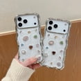 Bling Glitter 3D Diamond Rhinestone Love Wavy Frame Phone Case for ...