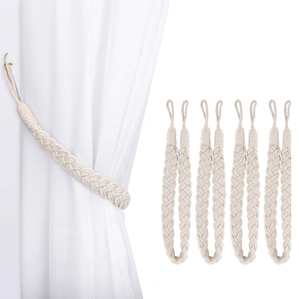 UDIYO Curtain Rope Buckle, 2/4 Pieces Elegant Rope Tiebacks Cotton ...