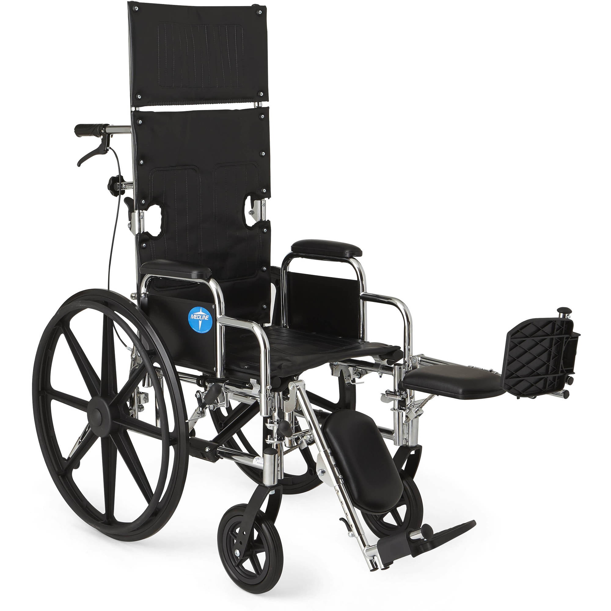 Medline Excel Reclining Wheelchair, 20" Wide Seat, Desk-Length ...