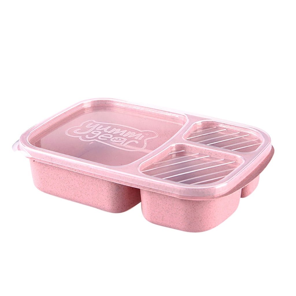 Lunch Box Reusable 3 Compartment Plastic Divided Food Storage Container lunch-box-reusable-3-compartment-plastic-divided-food-storage-container