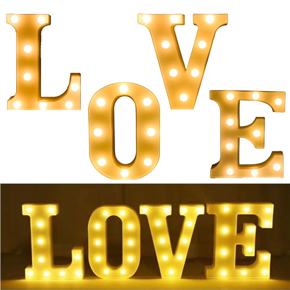 Ledander LED Letter Lights, Alphabet Letters Neon Light Signs Battery ...