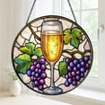 Champagne Wine Glass Stained Glass Suncatcher – Elegant Window Hanging ...