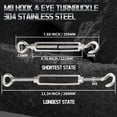 6Pcs M8 Turnbuckle Hook & Eye Turnbuckles, 304 Stainless Steel ...