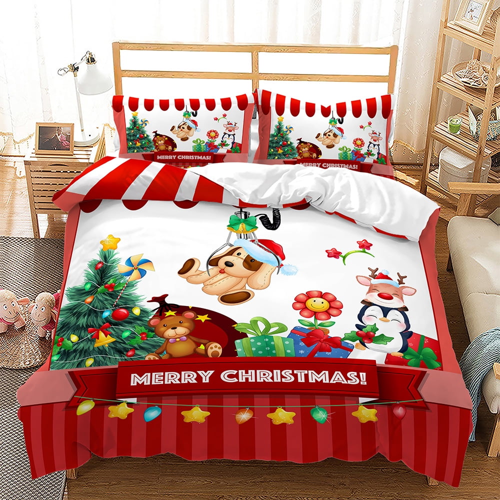 Yipa Christmas Tree Ultra Soft Printed Quilt Sets Gold Sparkle Holiday ...