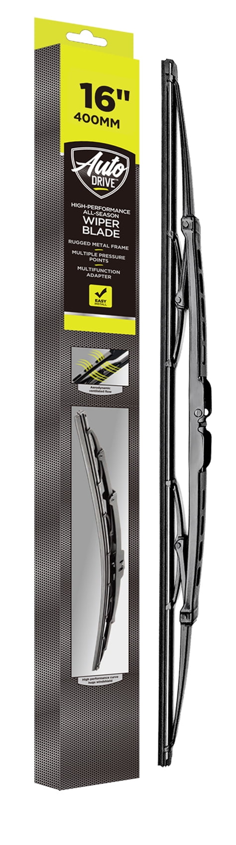 Auto Drive High-Performance Wiper Blade, 16" , Universal Fit Most Cars ...