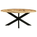 "vidaXL Round Dining Table, 68.9""x29.5"", Durable Rough Mango Wood ...