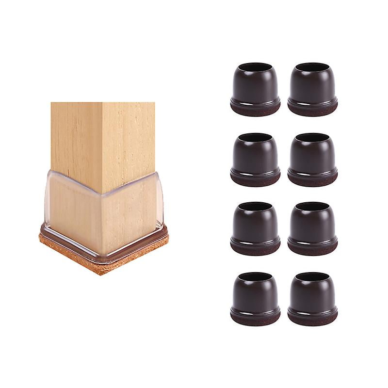 Gemdeck Rubber Chair Leg Caps Round Floor Protectors with Felt Pads, 8 ...