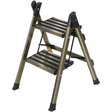 Step ladders Foldable 2 Steps Ladder Foldable Lightweight Silver ...