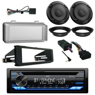 JVC KD-TD91BTS Single DIN CD Player Bluetooth USB AUX AM/FM Radio Receiver Bundle Combo with ...