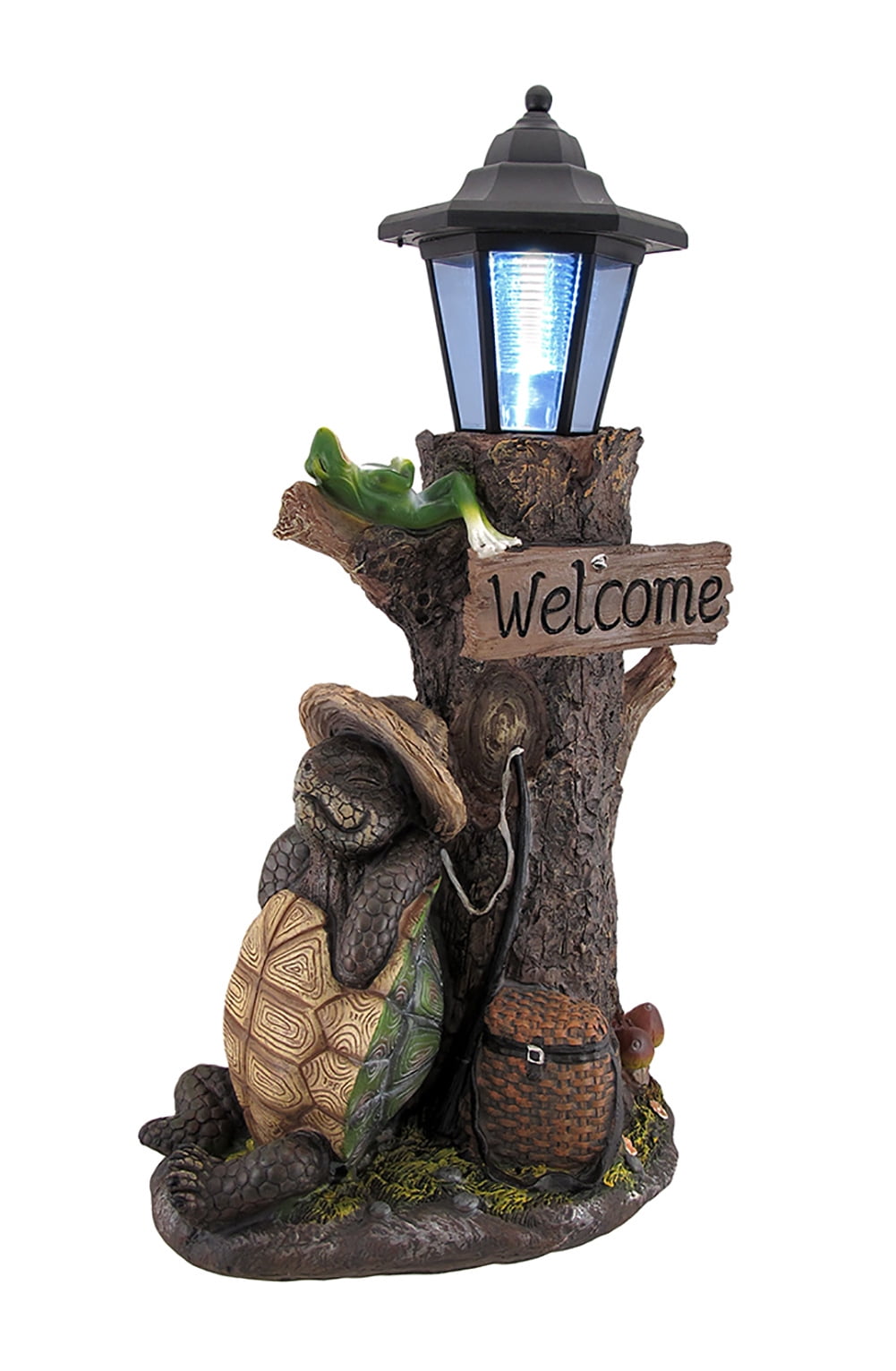Zeckos Turtle Won the Race Solar LED Welcome Statue Lantern - Walmart.com