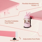 Bestier 52 inch Gaming Desk with Power Strip and LED Monitor Stand ...