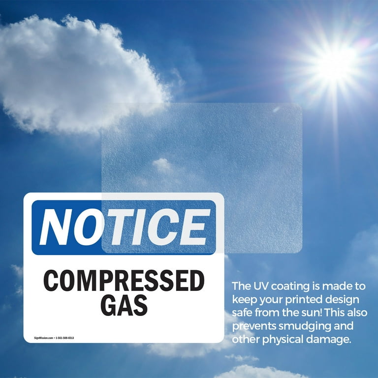 Warning Caution Compressed Gas Osha Decal Safety Sign